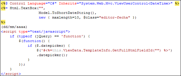 Edición elegante de fechas con jQuery Datepicker y MVC, paso a paso ... Edición elegante de fechas con jQuery Datepicker y MVC, paso a paso ...